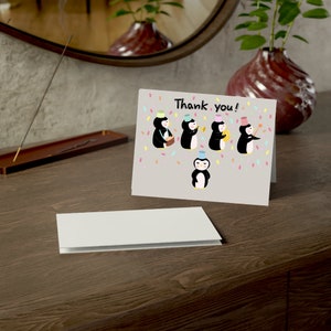 Cute Penguins Thank You Card, Printable Thank You Card - Instant ...