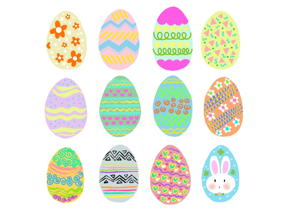 Easter Eggs Clipart Set - Instant Download for Personal Use - Etsy