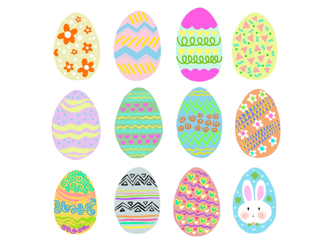 Easter Eggs Clipart Set Instant Download for Personal Use - Etsy
