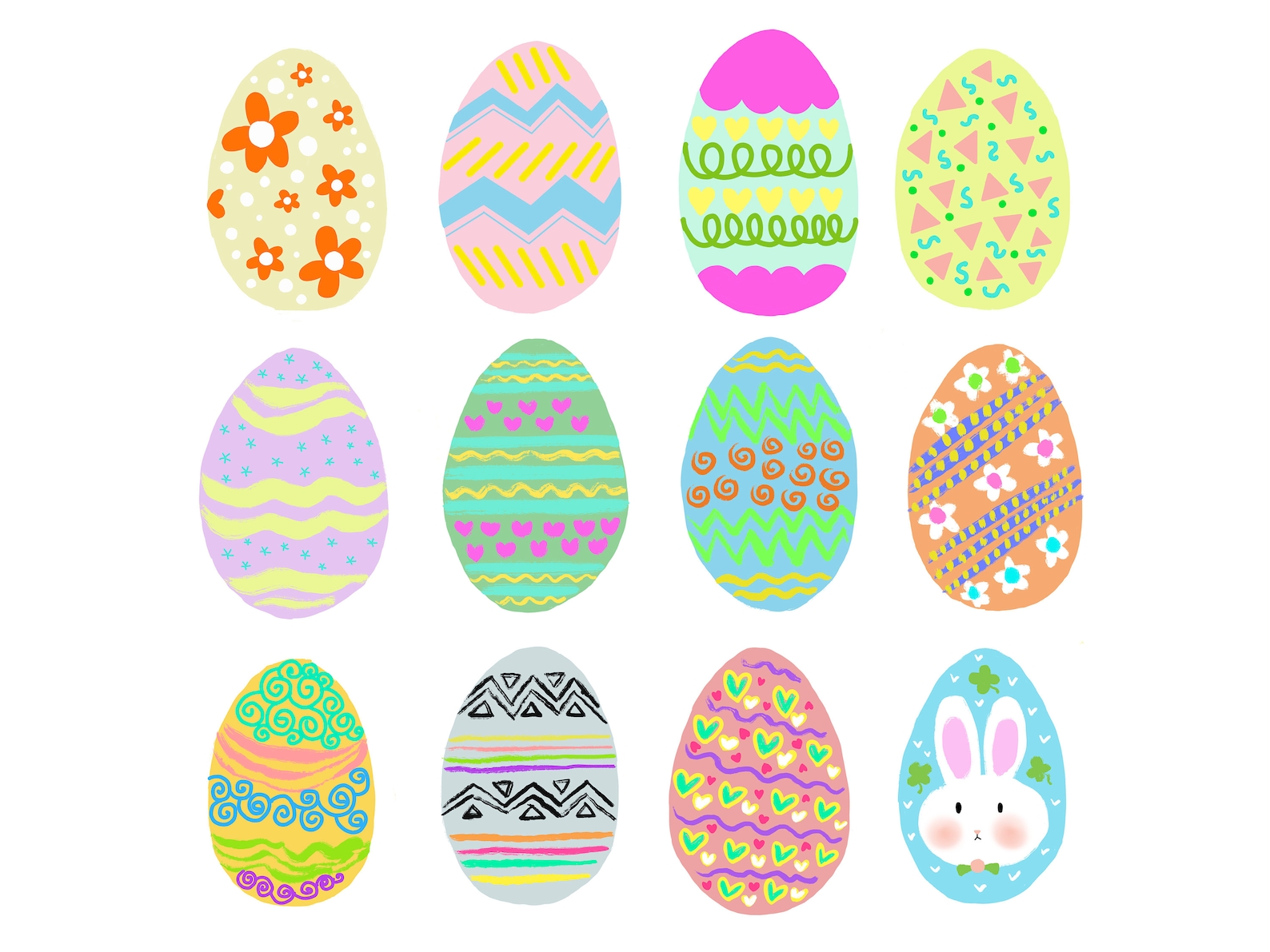 Easter Eggs Clipart Set Instant Download for Personal Use - Etsy