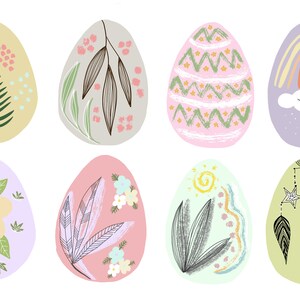 Boho Easter Eggs Clipart Set - Instant Download for Personal Use - Etsy