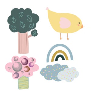 Pastel Birds Clipart, Cute Birds Clip Art - Instant Download - Etsy