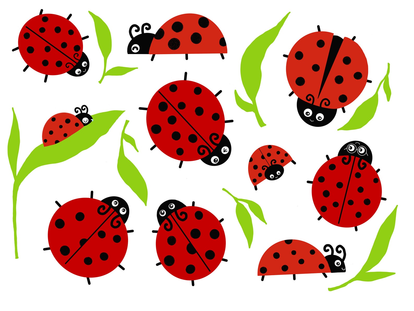 Cute Ladybug Clipart Set Instant Download Personal Use - Etsy