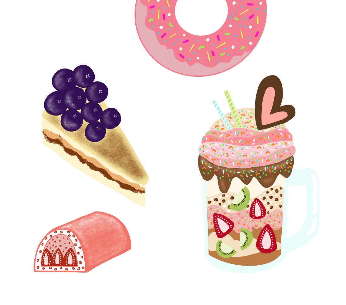 Desserts Clipart Sweet Desserts Clipart Ice Cream Clipart | Etsy