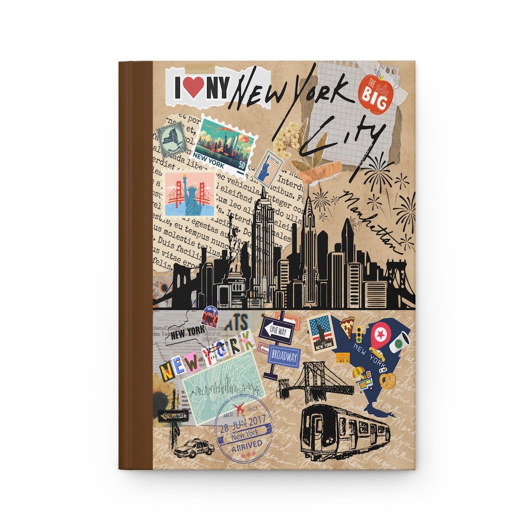 Vitage Collage New York City Hardcover Journal & Notebook, Retro New ...
