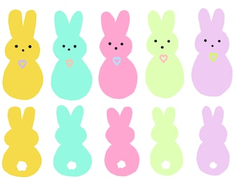 Easter Peeps PNG Clip Art, Bunny Peeps PNG Clipart, Digital Download ...