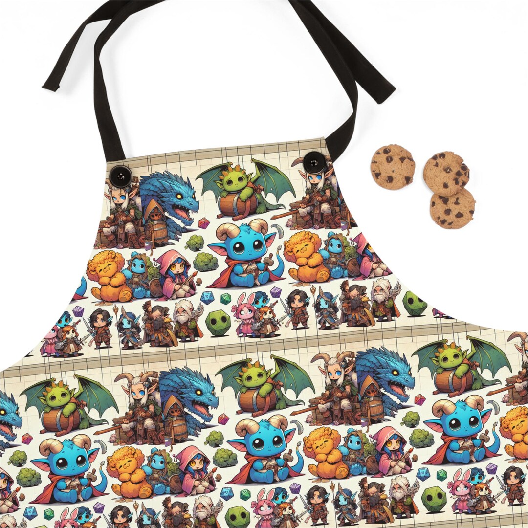 Dnd Apron Dungeons and Dragons Apron Dnd Kitchen Gift for Gamer Gift ...