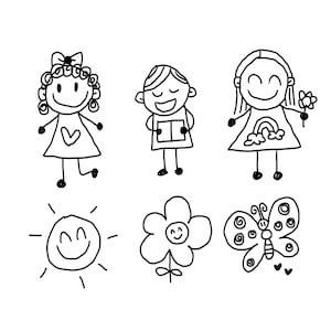 Stick Kids Clipart, Stick Children Clip Art - Instant Download - Etsy
