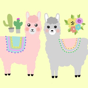 Cute Llama Clipart Set - Instant Download, Personal Use, Llama PNG - Etsy