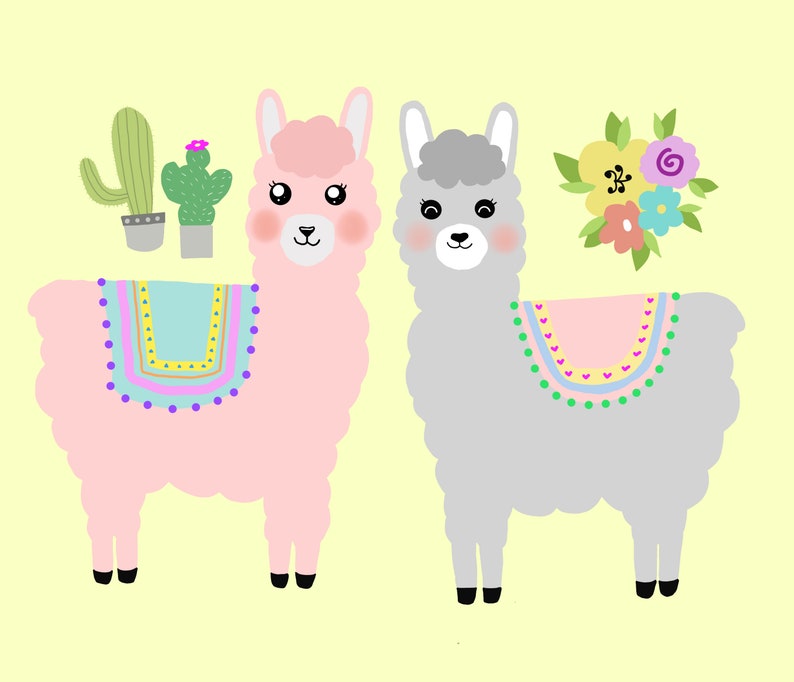 Cute Llama Clipart Set - Instant Download, Personal Use, Llama PNG - Etsy
