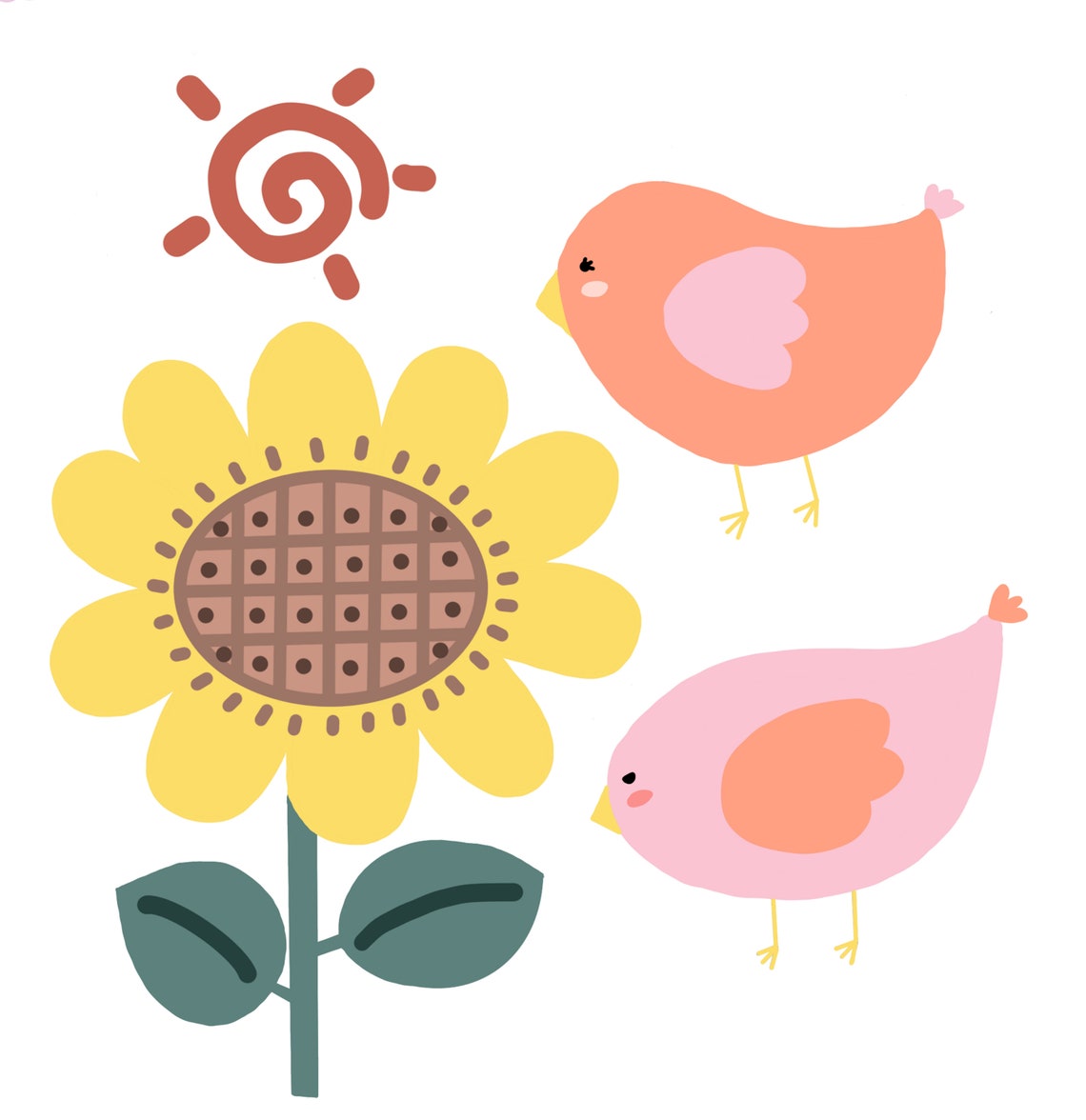 Pastel Birds Clipart Cute Birds Clip Art Instant Download - Etsy Australia