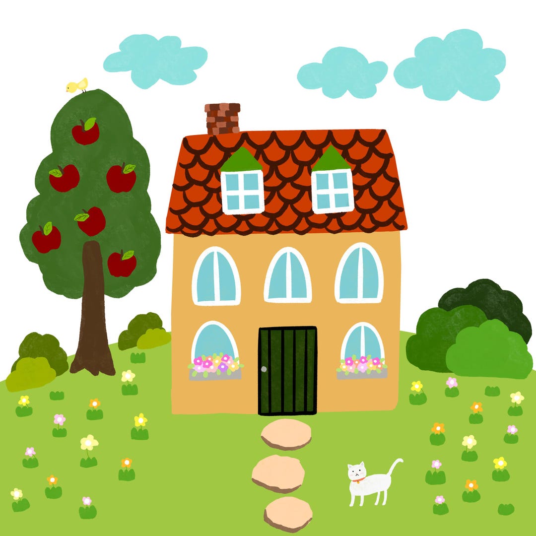 Cute Cozy Old House Clip Art, Cute House Clip Art, House Clip Art ...