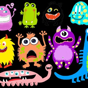 Cute Monster Friends Clip Art, Baby Monster Clip Art, PNG Files - Etsy
