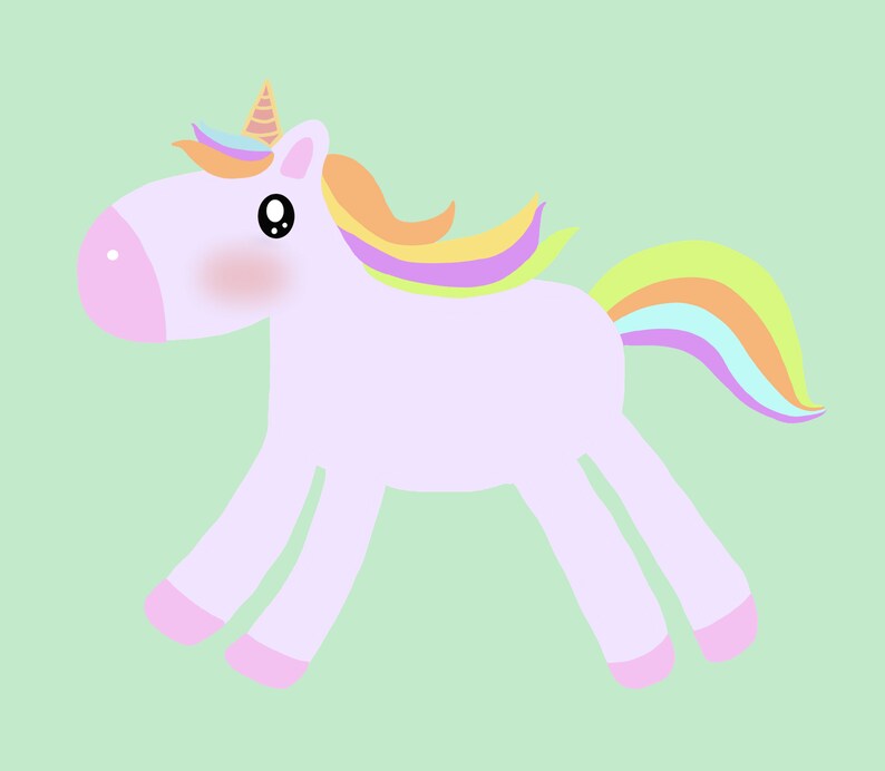 Unicorn Clipart Cute Unicorn Clip Art Rainbow Unicorn - Etsy