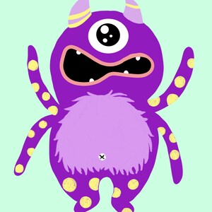 Cute Monster Friends Clip Art, Baby Monster Clip Art, PNG Files - Etsy