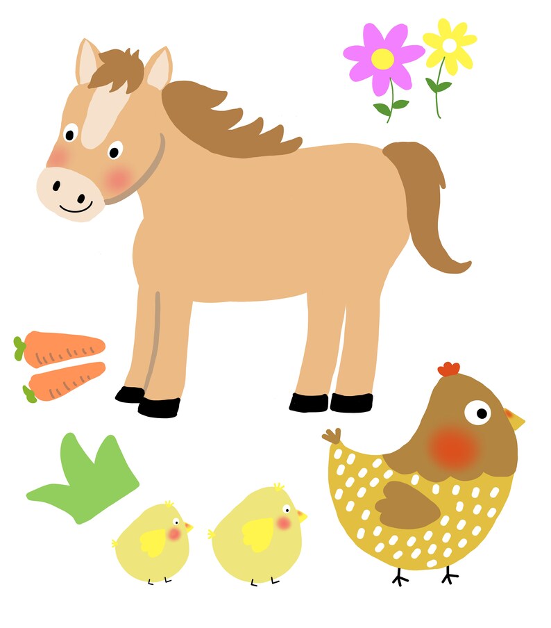 Farm House Animal Set Clip Art, Cute Animal Clip Art - Etsy UK