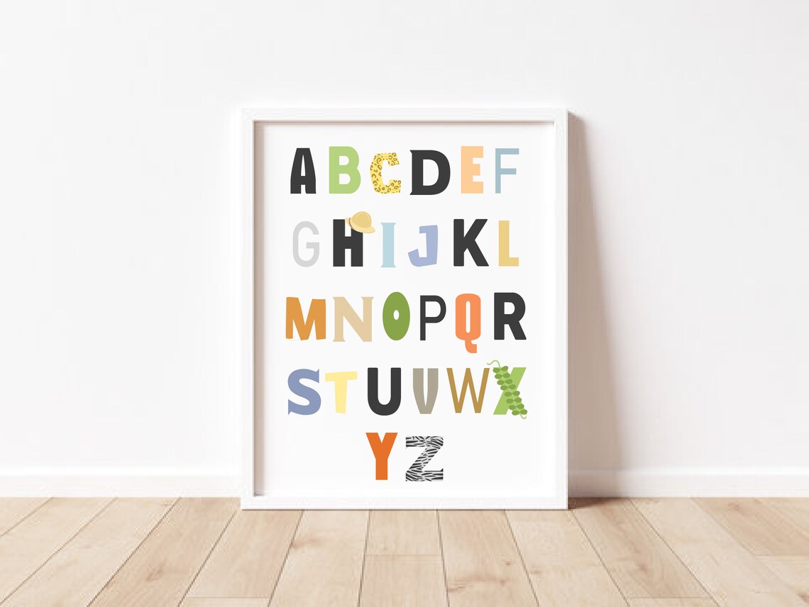 Safari Alphabet, Safari Animals, Alphabet Collage, Safari Nursery Theme ...