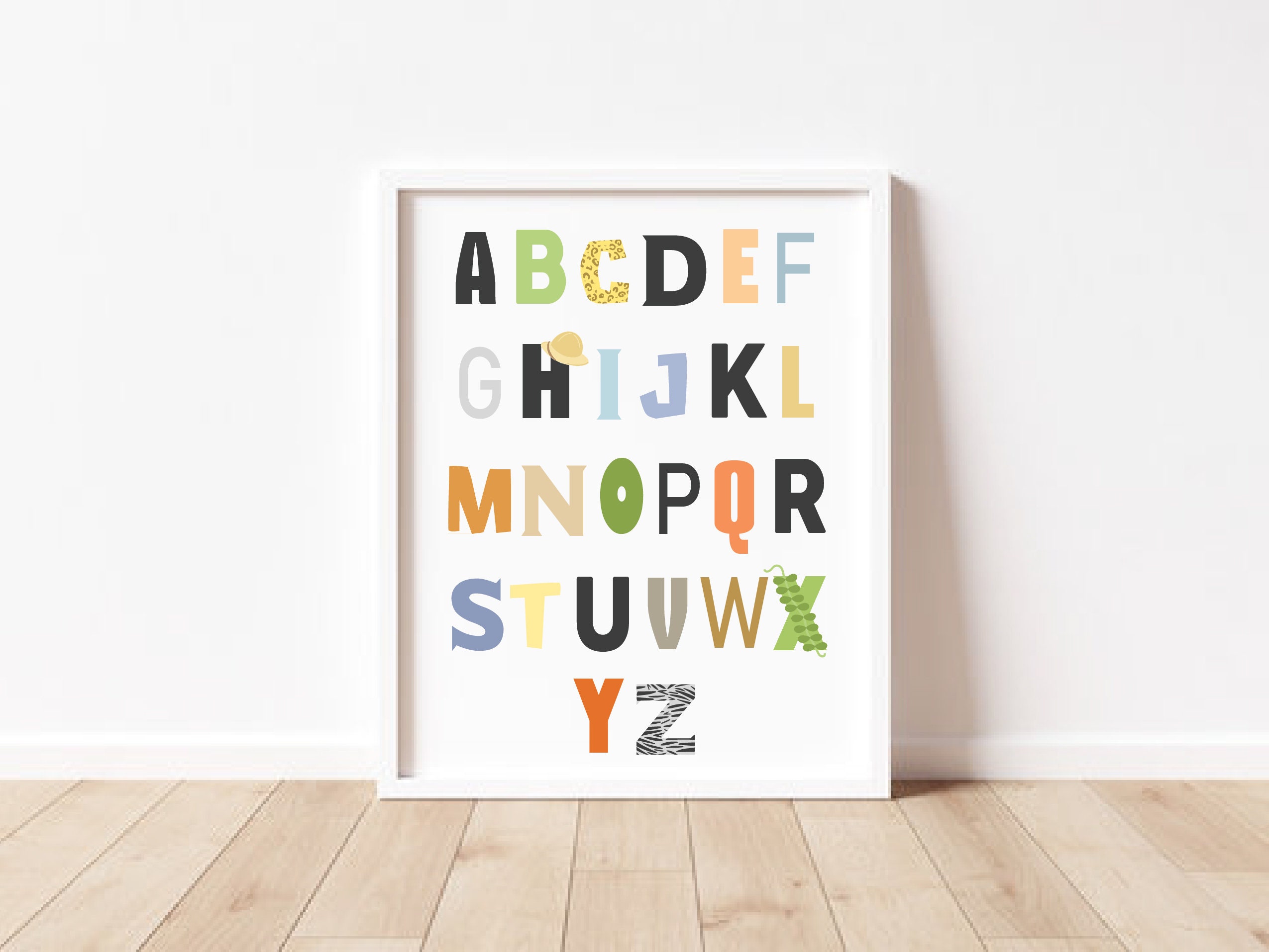 Safari Alphabet, Safari Animals, Alphabet Collage, Safari Nursery Theme ...