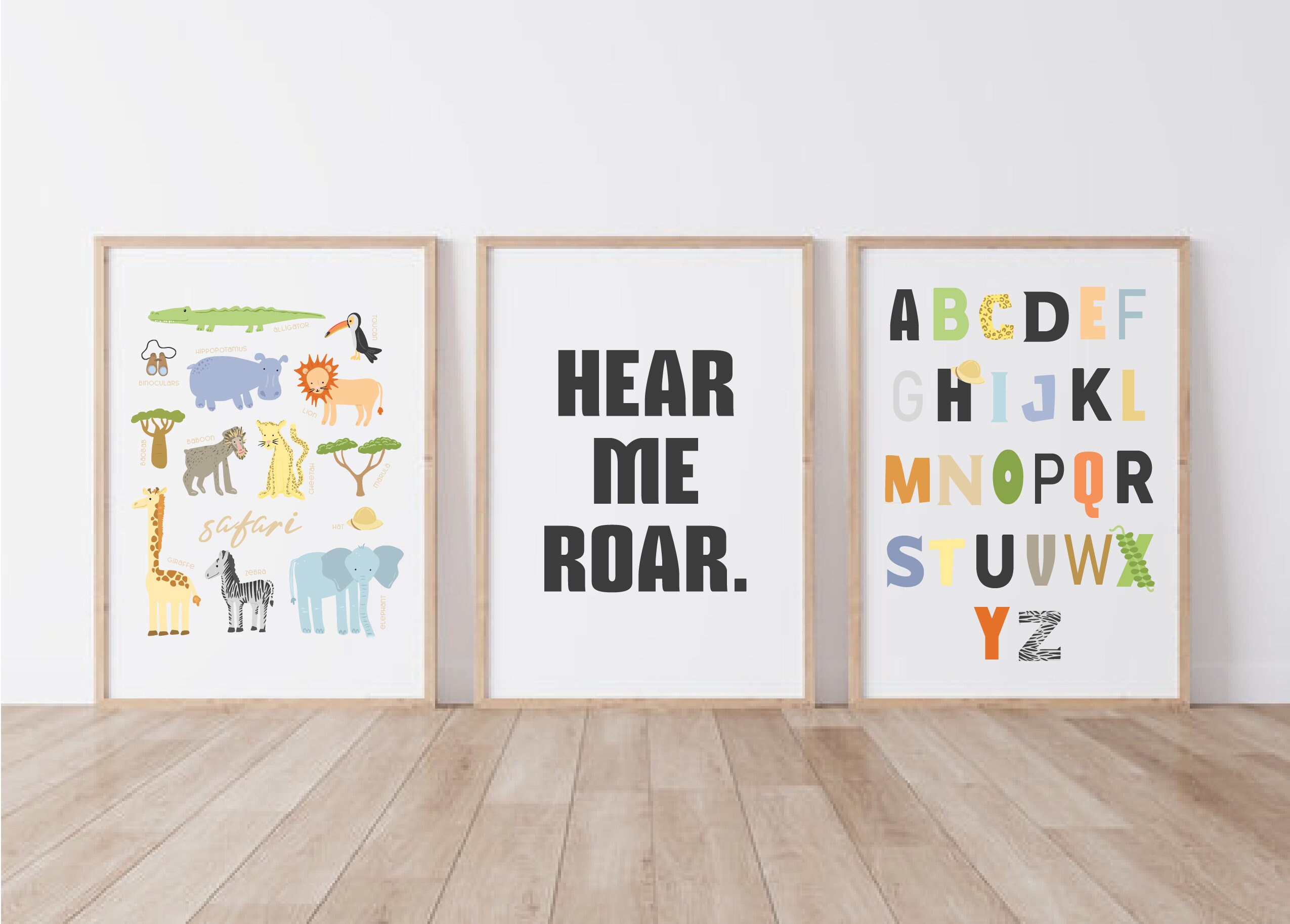 Safari Animal Collage, Safari Animals, Safari Art Print, Safari Nursery ...