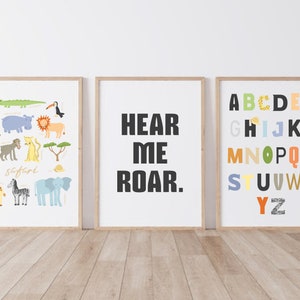 Safari Alphabet, Safari Animals, Alphabet Collage, Safari Nursery Theme ...