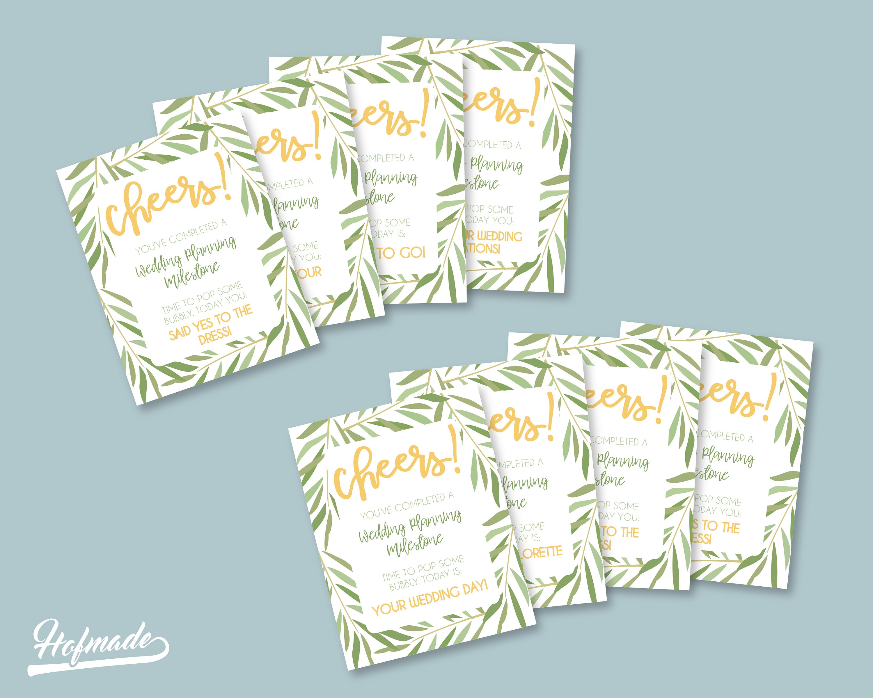 Wedding Planning Milestone "cheers" Gift Tags: PRINTABLE FILE - Etsy