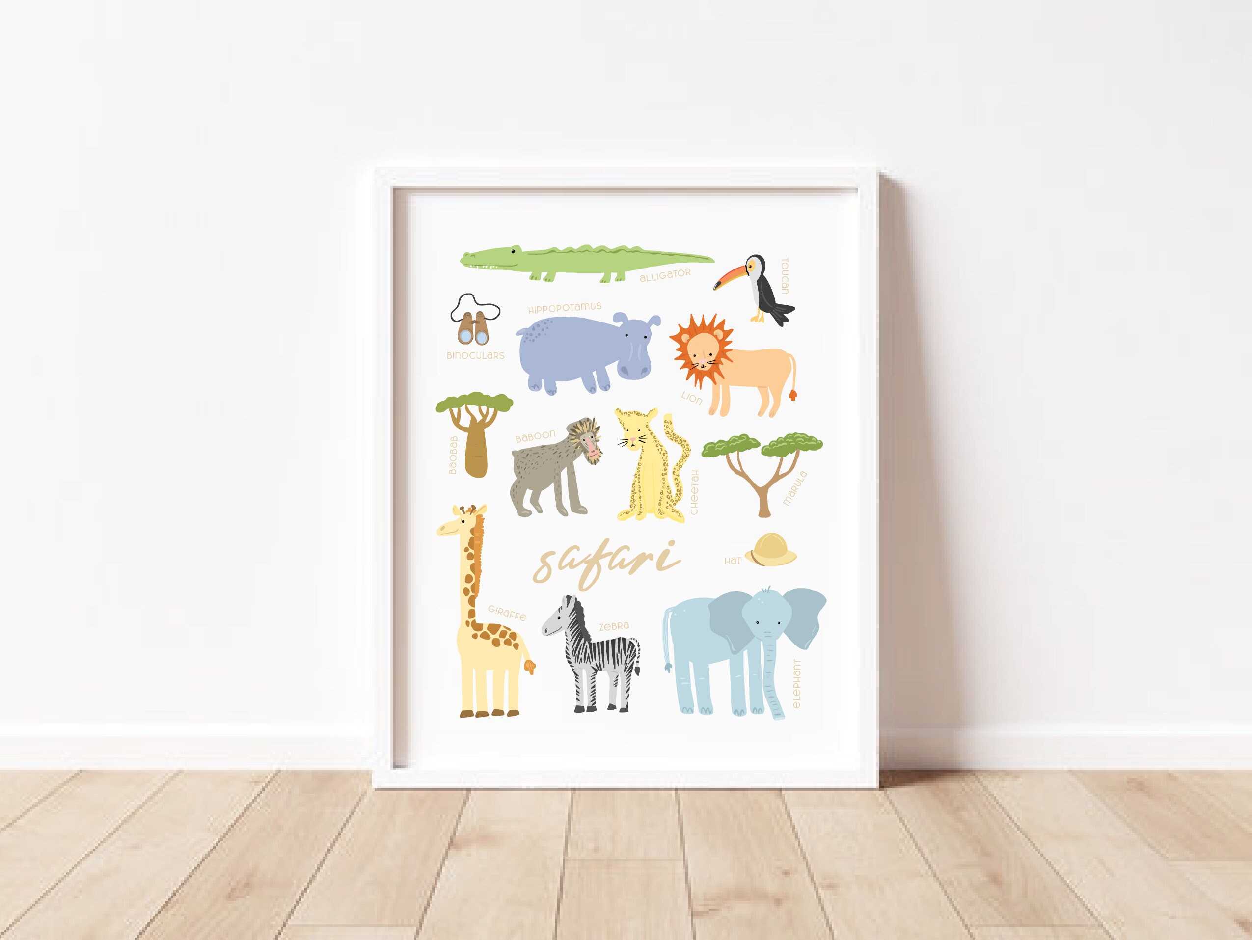Safari Artwork FULL Collection, Safari Animals, Alphabet Collage ...