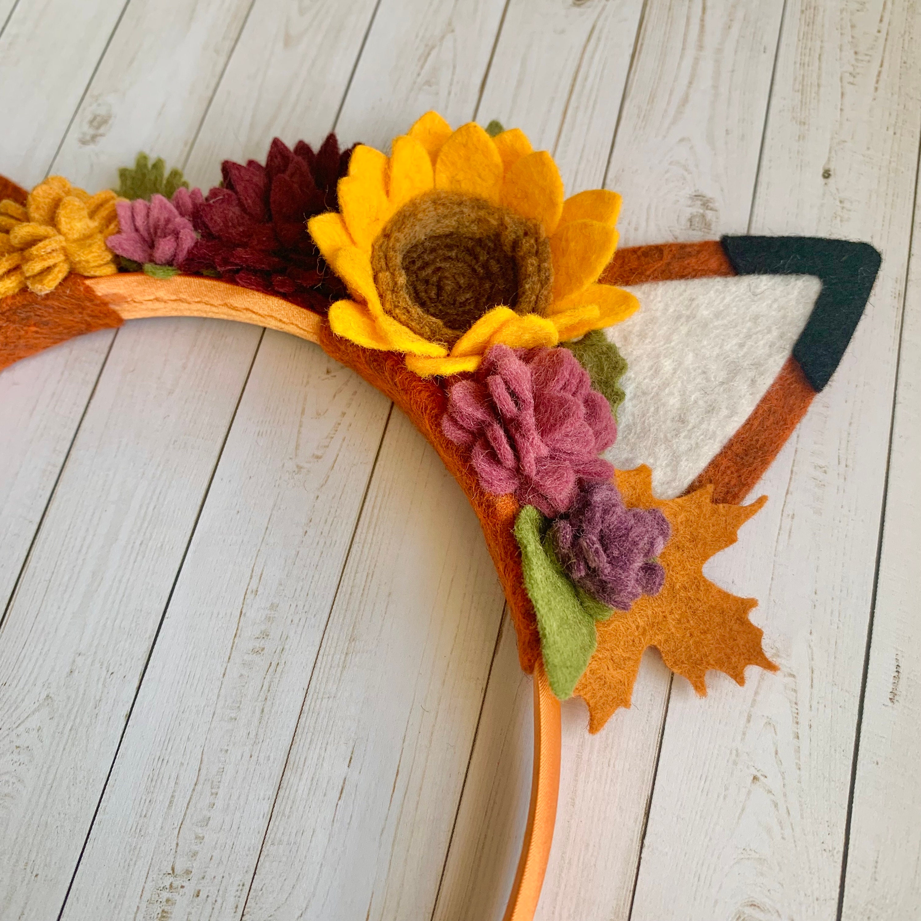 Fox Flower Crown || Felt Fox Ears Headband || Woodland Animal Costume ...