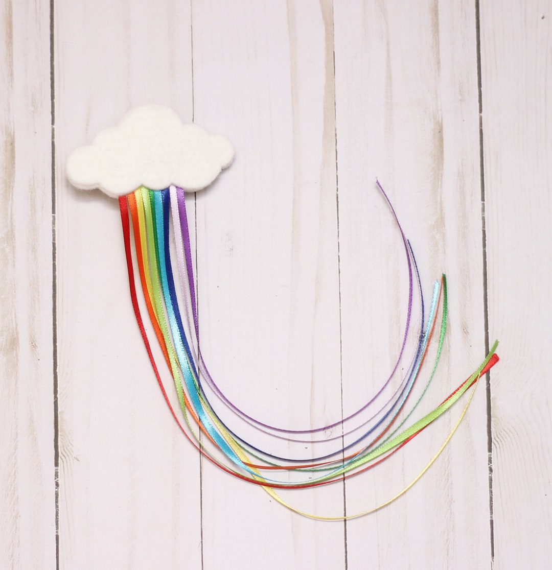 Rainbow Hair Clip || Rainbow Ribbon Clip || Spring Hair Bow - Etsy