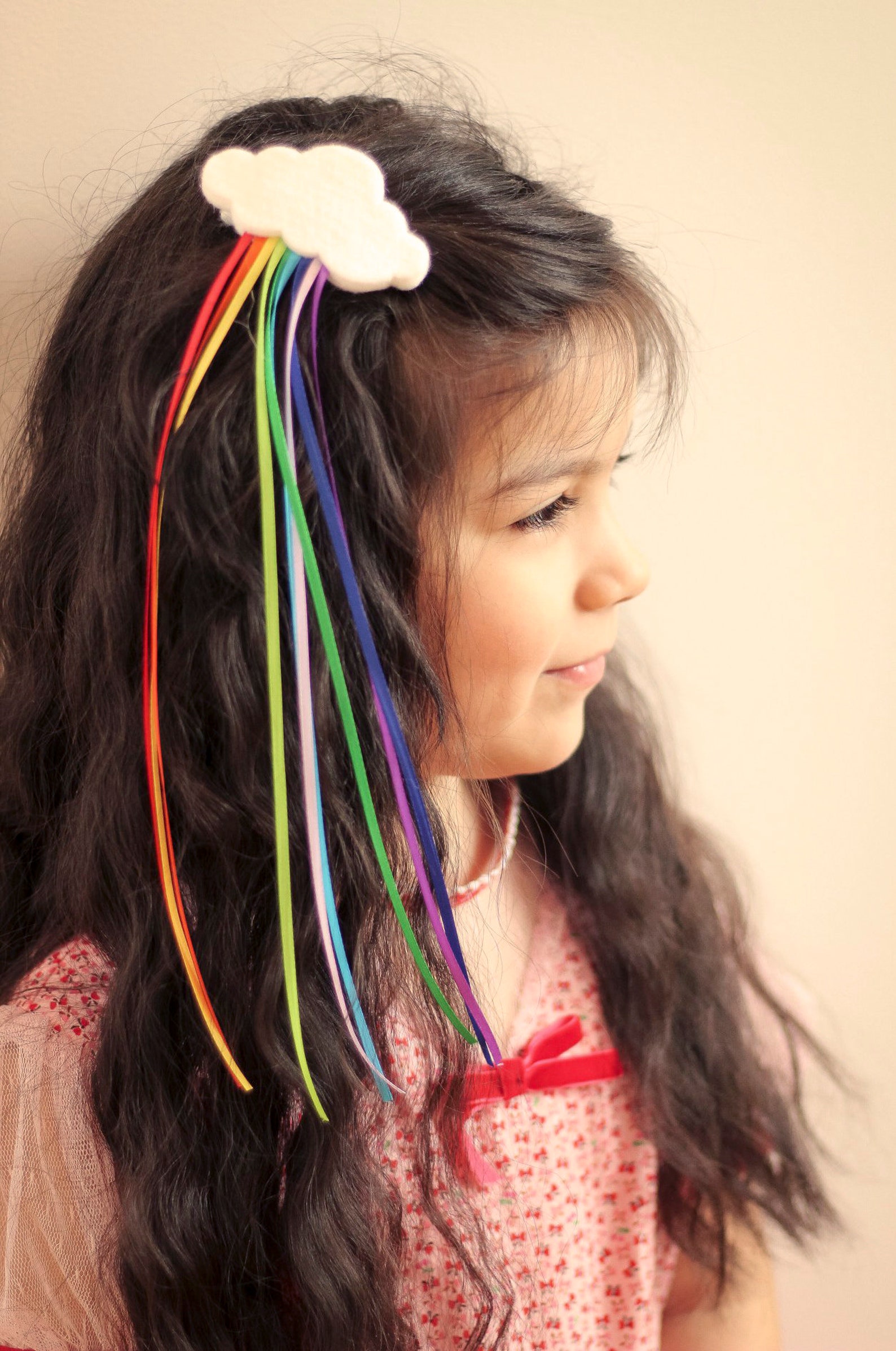 Rainbow Hair Clip || Rainbow Ribbon Clip || Spring Hair Bow - Etsy