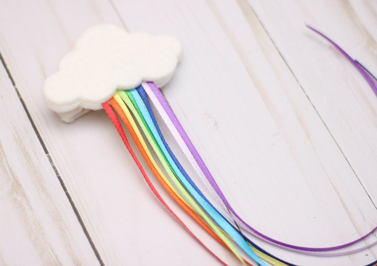 Rainbow Hair Clip || Rainbow Ribbon Clip || Spring Hair Bow - Etsy