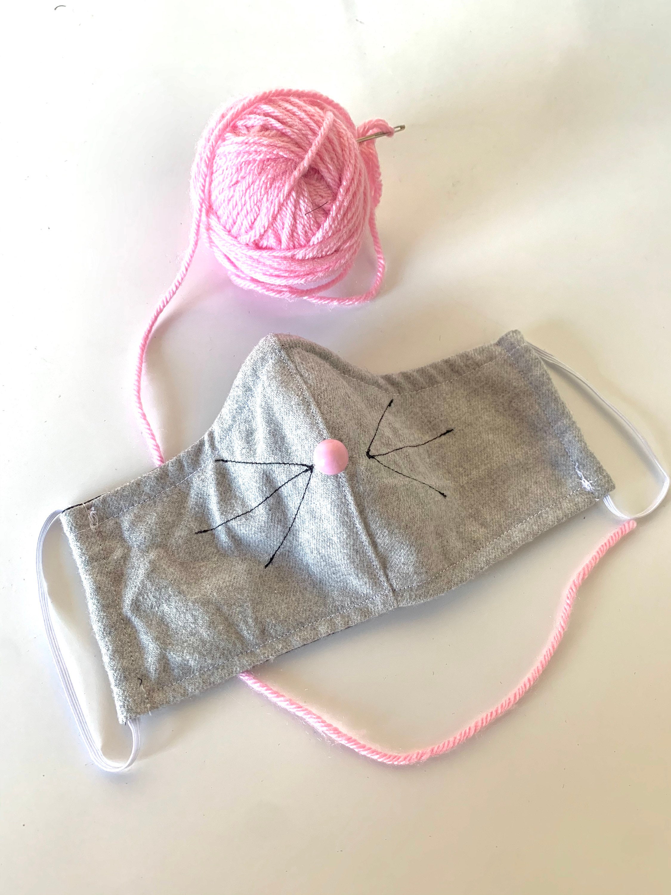 Gray Mouse Face Mask With Nose Wire Grey Mouse Face Mask With - Etsy