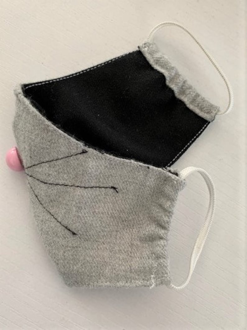 Gray Mouse Face Mask With Nose Wire Grey Mouse Face Mask With - Etsy