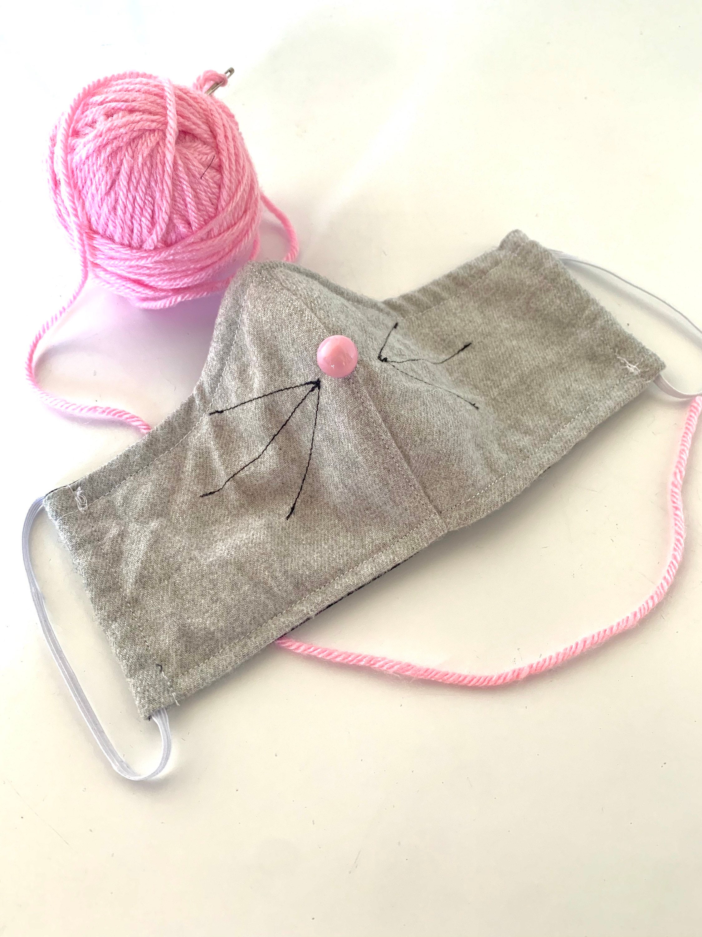 Gray Mouse Face Mask With Nose Wire, Grey Mouse Face Mask With Filter ...