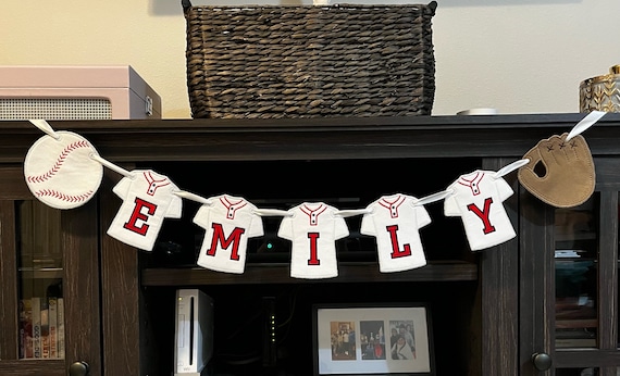 Custom Embroidered Baseball Bunting Banner Personalized Name - Etsy