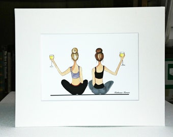 Best friends art | Etsy