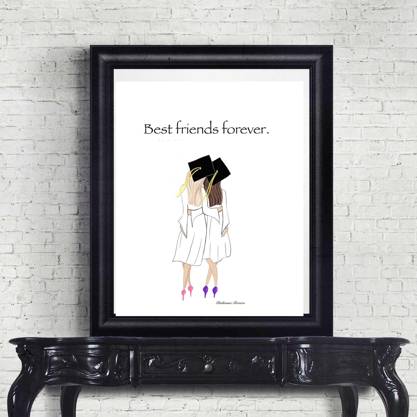 Digital Graduation Art, Best Friend Grad Gift, Class of 2020 ...