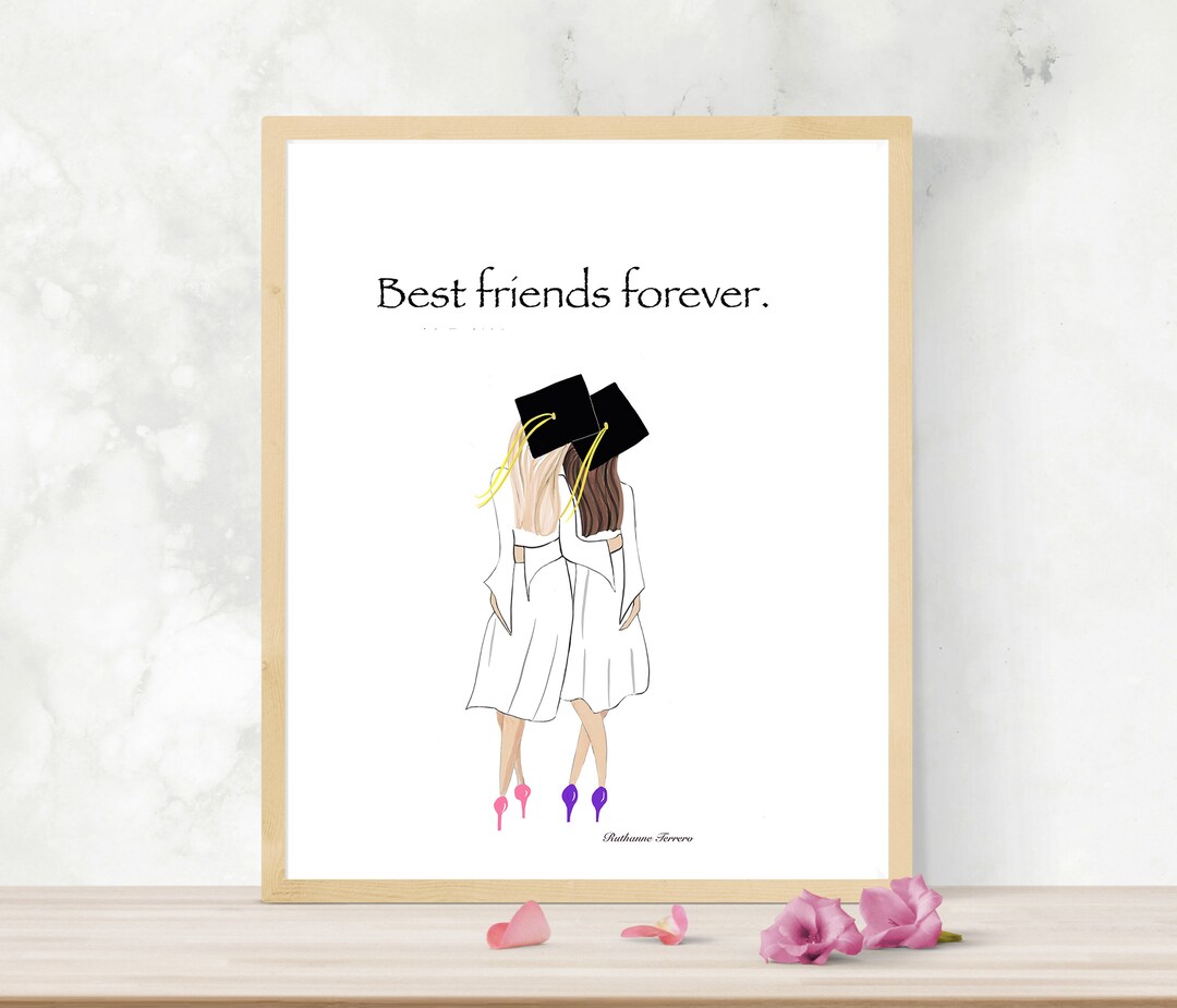 Digital Graduation Art, Best Friend Grad Gift, Class of 2020 ...