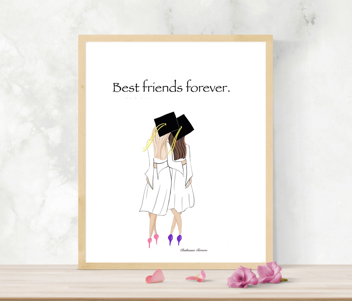 Digital Graduation Art, Best Friend Grad Gift, Class of 2020 ...