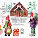 Santa's House Hand Painted Watercolor Clipart Christmas Clipart Instant ...