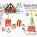 Santa's House Hand Painted Watercolor Clipart Christmas - Etsy