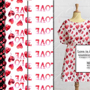 Love is in the Air Watercolor Digital Paper, Valentine Day Samless ...