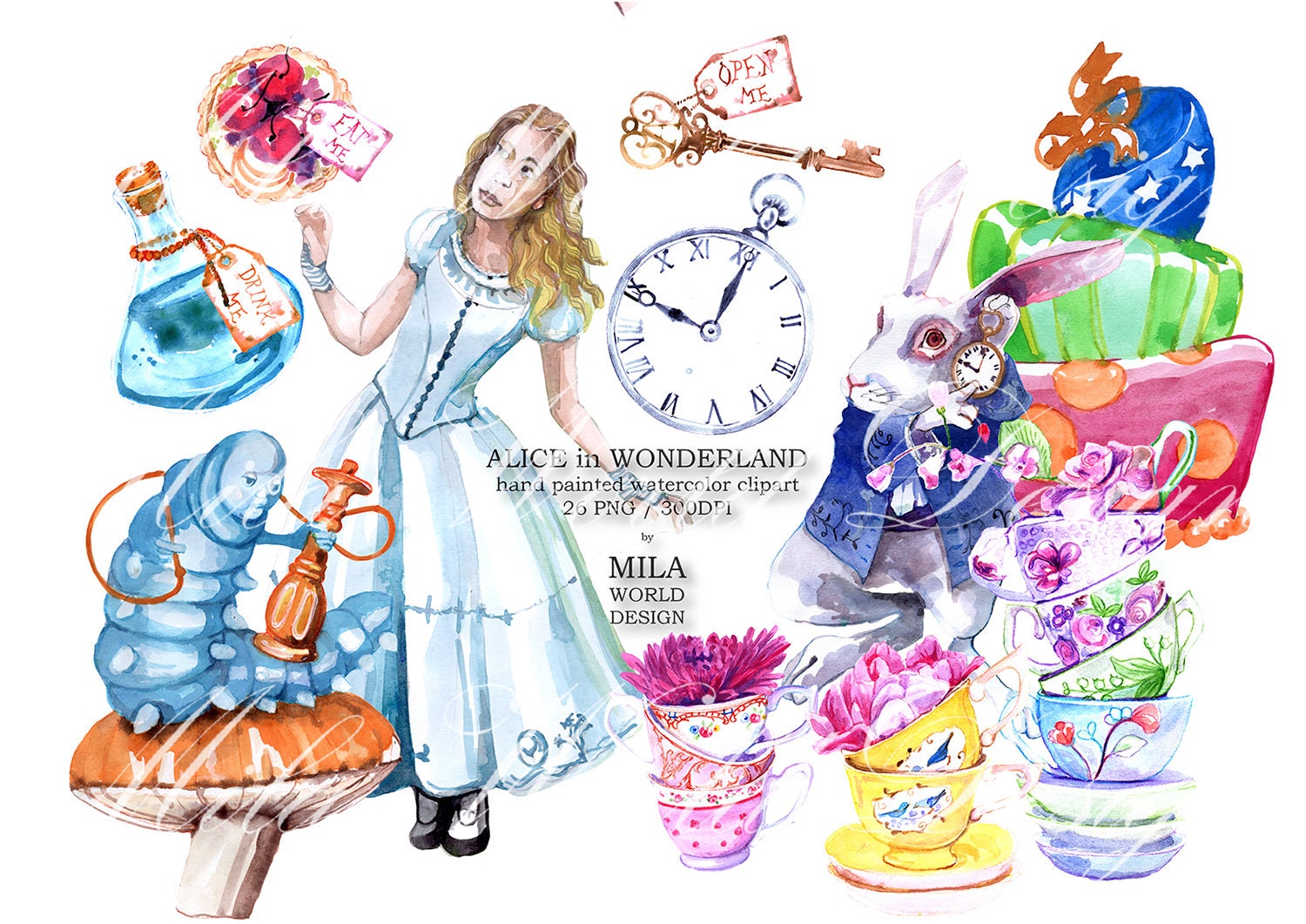 Alice In Wonderland Watercolor