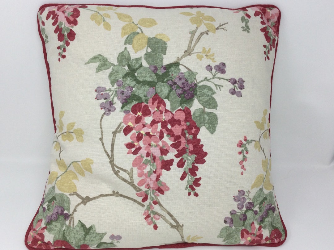 16" Wisteria Cranberry Laura Ashley Fabric Handmade Double Sided ...