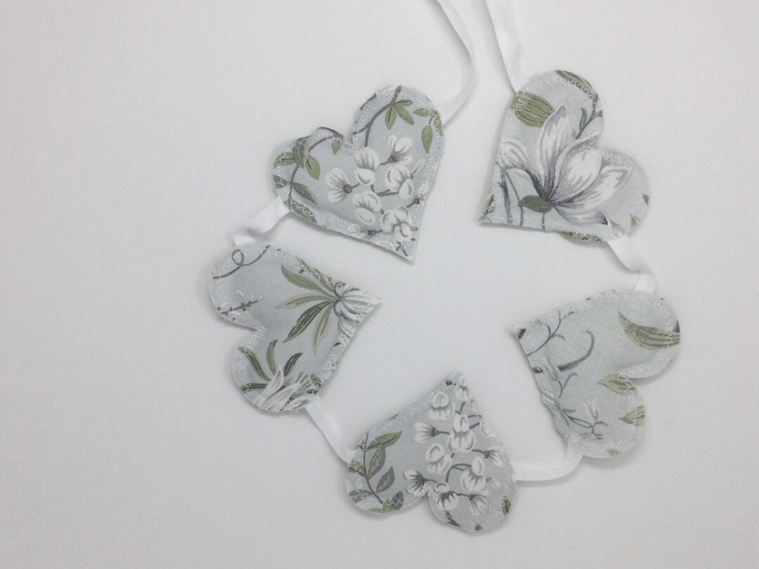 Laura Ashley Sage Green Heart Bunting - Handmade Floral Garland - Etsy