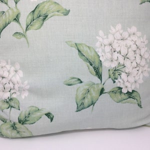 16" Laura Ashley Heligan Eau De Nil Green Hydrangea Cushion Cover Piped ...