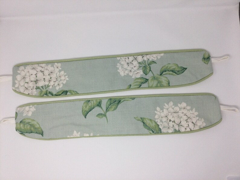 Laura Ashley Heligan Eau De Nil Hydrangea Handmade Pair of Curtain Tie ...