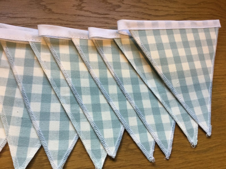 Laura Ashley Gingham Duck Egg Blue/white Check Bunting 10 - Etsy