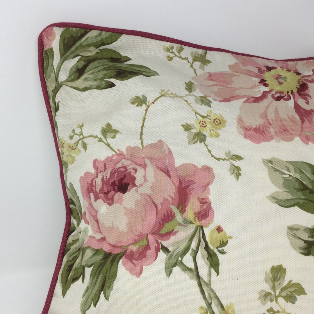 16 Laura Ashley Peony Garden Cranberry Pink Flower Fabric Cushion Cover ...