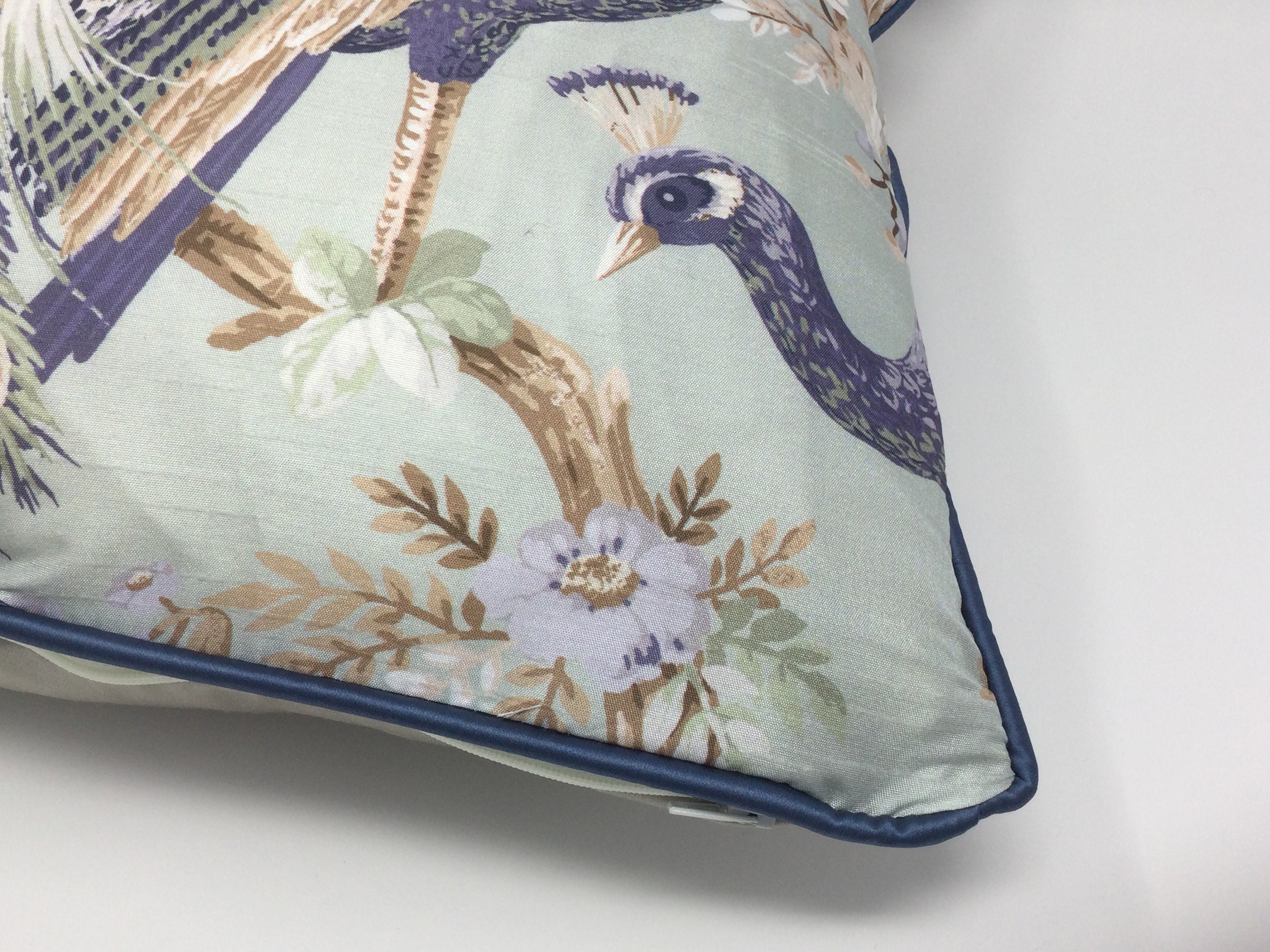 16 Laura Ashley Belvedere Duck Egg Blue Peacock Bird Silk Fabric
