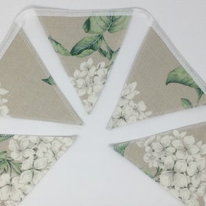 Laura Ashley Heligan Hydrangea Linen Handmade Bunting 1 Metre 5 Flags ...